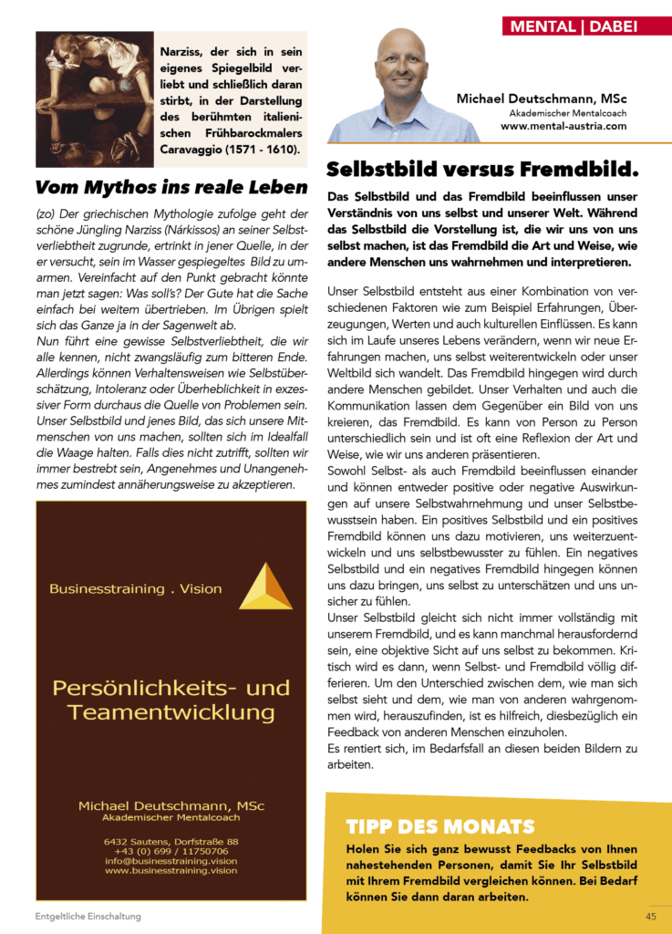 Selbstbild versus Fremdbild. - Mental Blog für Mentaltraining ...